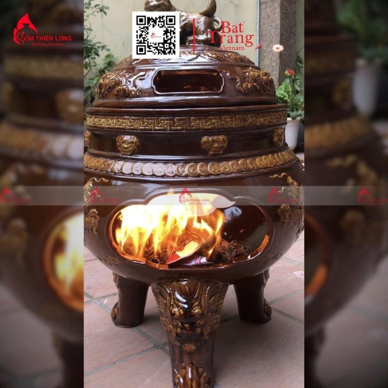 Lư Hóa Vàng Bằng Gốm Chịu Nhiệt Bát Tràng - Đỉnh Hóa Vàng Mã